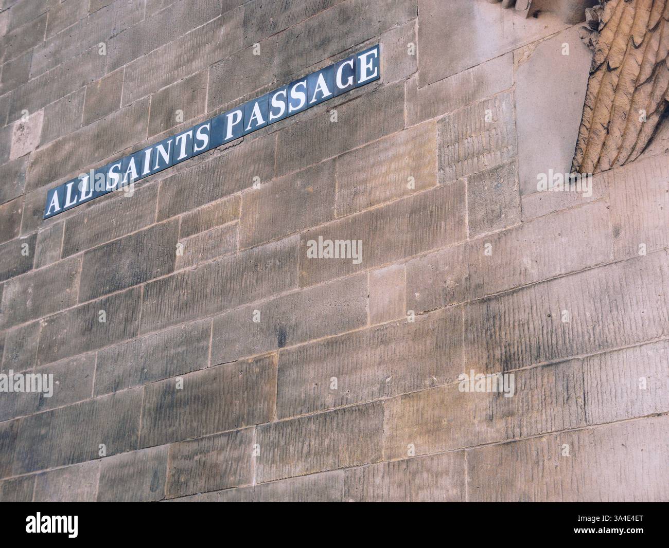 All Saints Passage sign in Cambridge, United Kingdom Stock Photo - Alamy