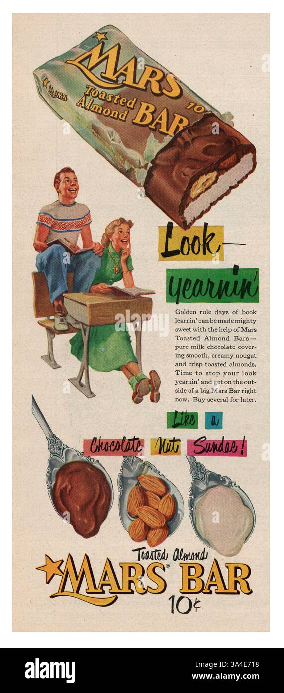 1953 u s magazine mars bar advert hi-res stock photography and images ...