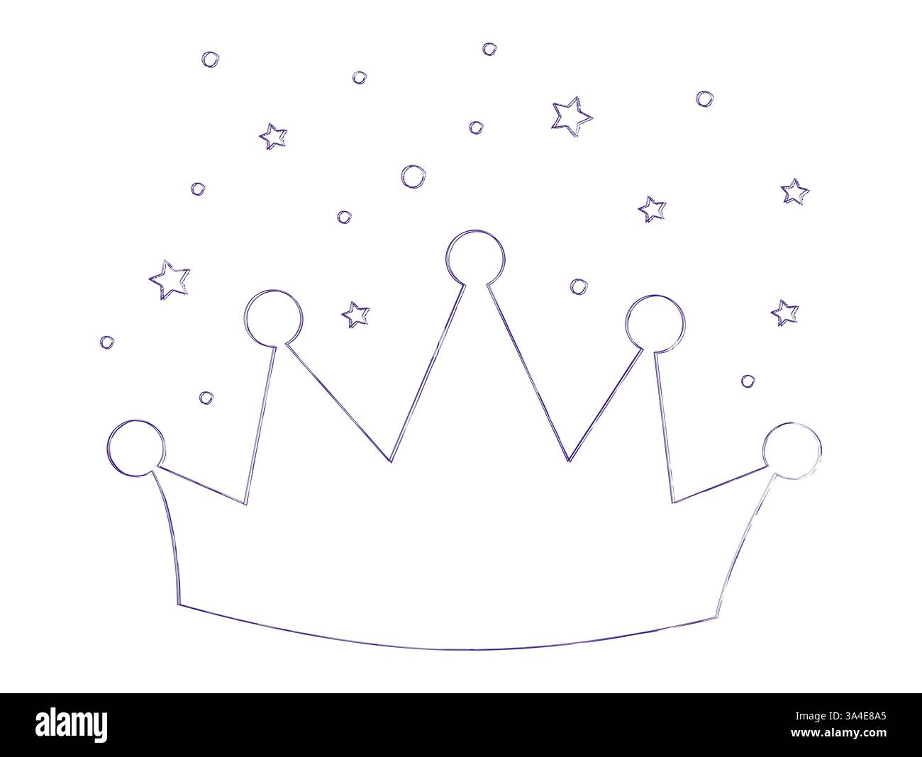 Charming princess crown, hand drawn. Doodle magical and elegant crown ...