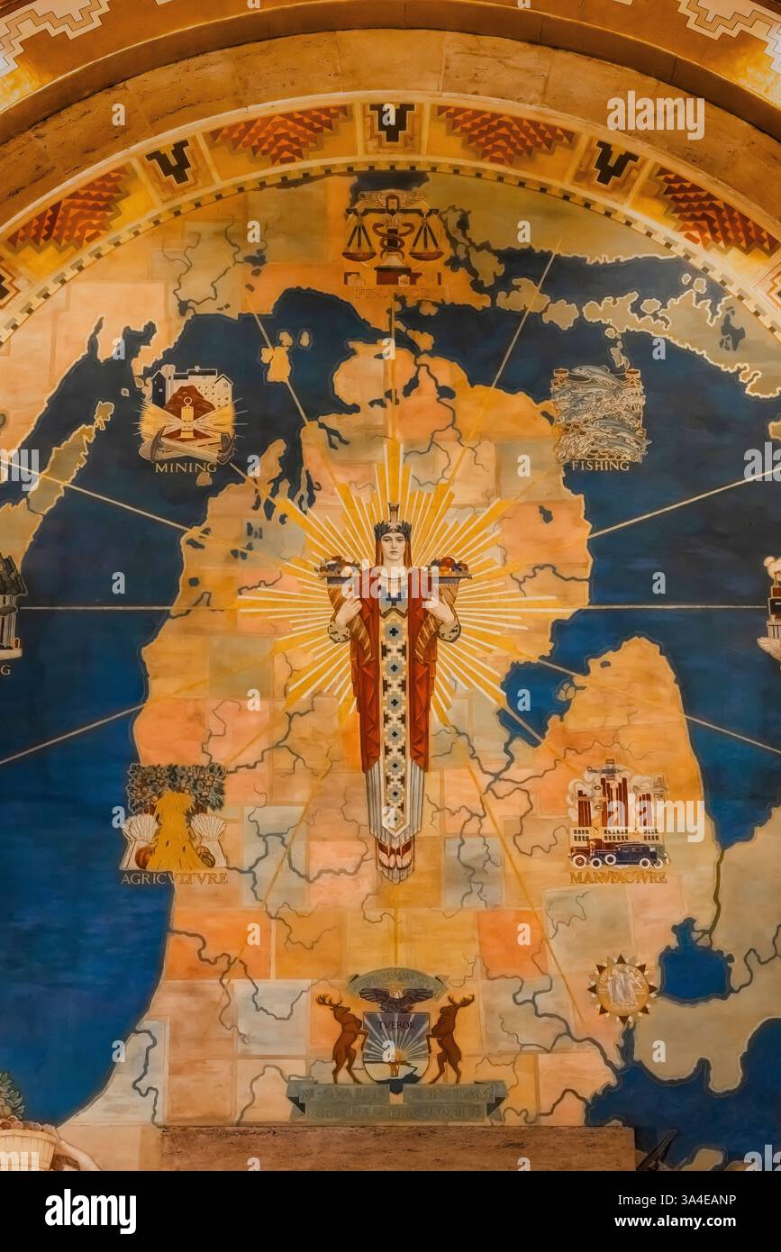 Michigan mural by Ezra Winter in the magnificent Cathedral of Finance ...