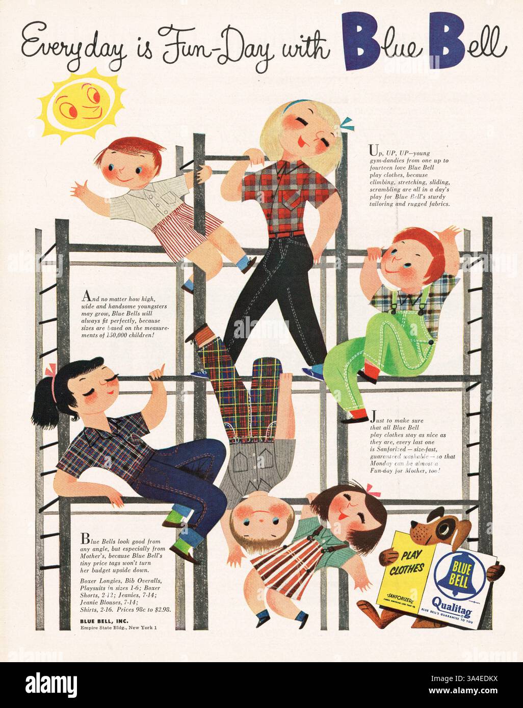 1953 u s magazine blue bell play clothes ad hi-res stock photography ...