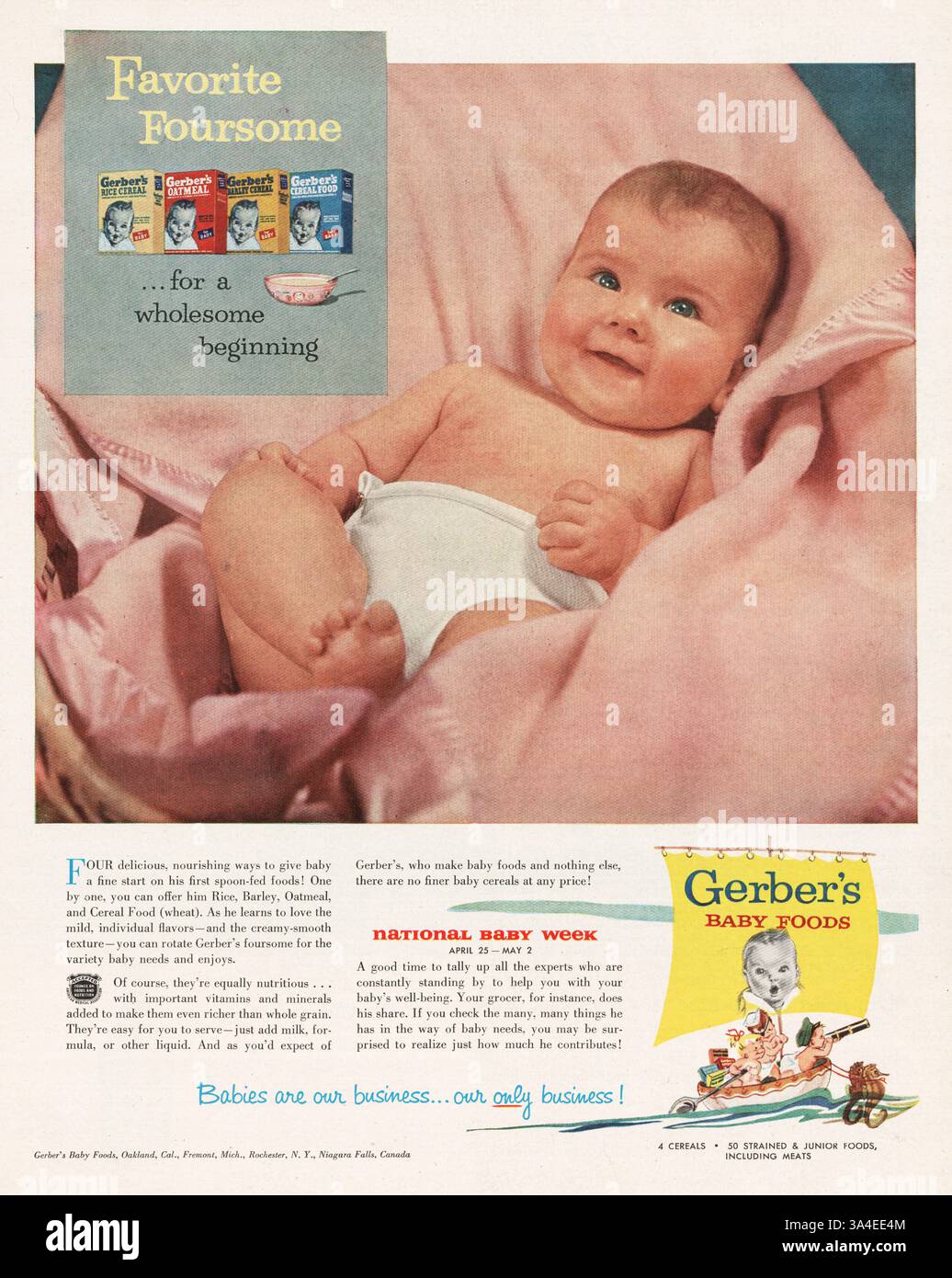 1953 u s magazine gerbers baby food advert hi-res stock photography and ...