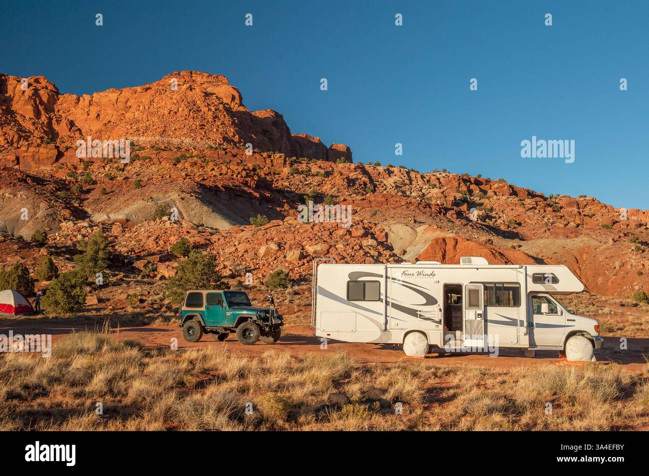 RV boondocking near Torrey, Utah Stock Photo - Alamy