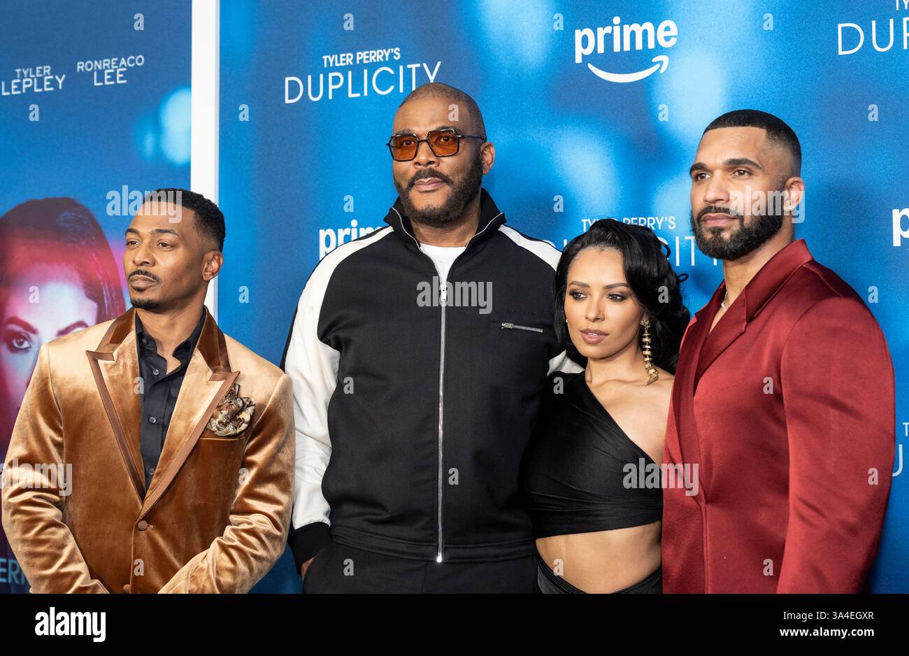 New York, NY, March 18, 2025: RonReaco Lee, Tyler Perry, Kat Graham and Tyler Lepley attend ...