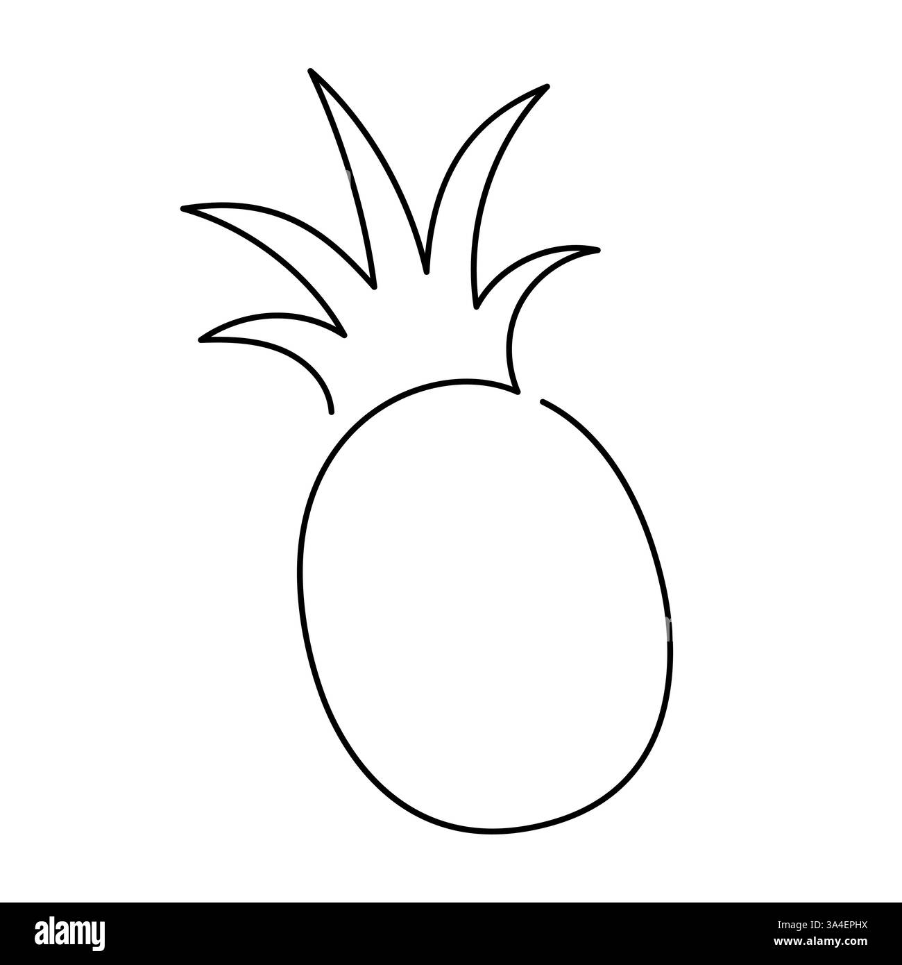 Pineapple fruit illustration. Single line icon. Line art pineapple. One line pineapple ...