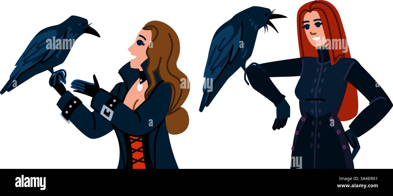 transformation raven woman vector Stock Vector Image & Art - Alamy