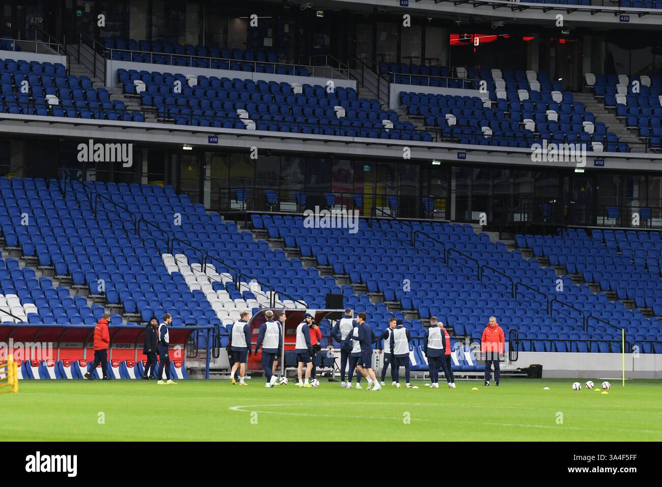 Russian national team players at an open training session before the ...