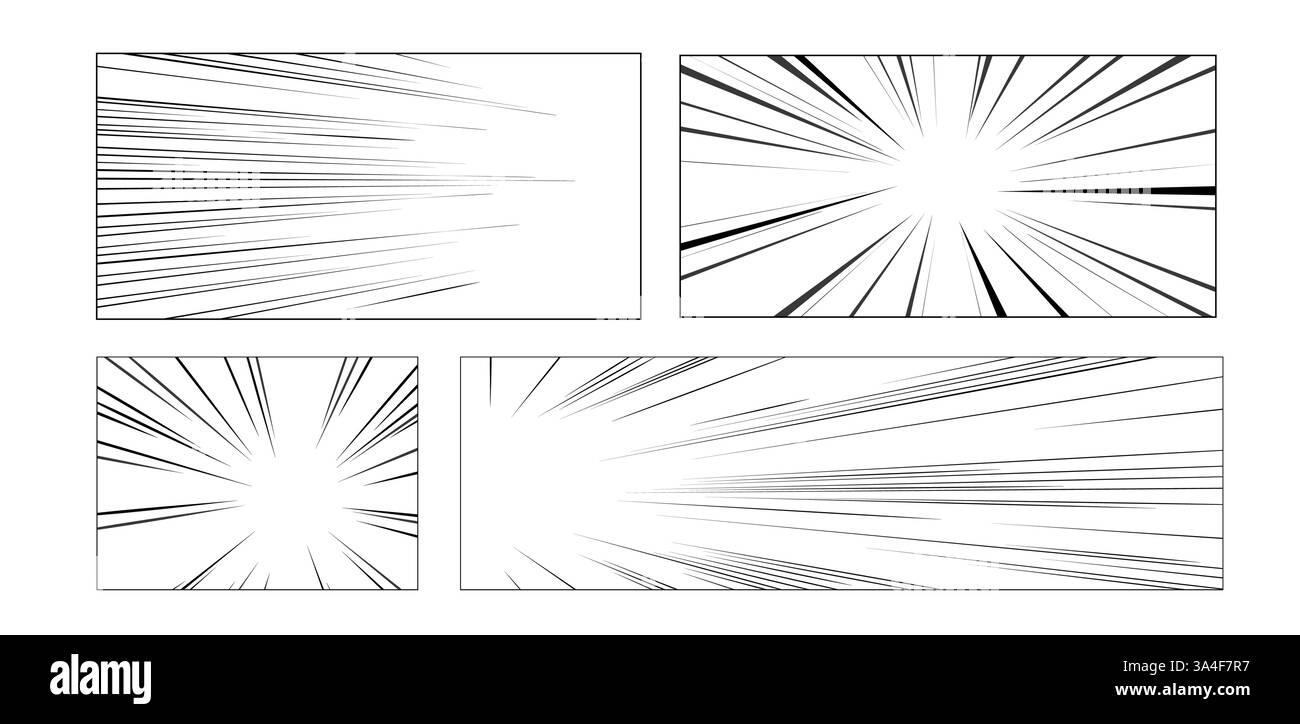 Manga speed lines set vector hi-res stock photography and images - Alamy