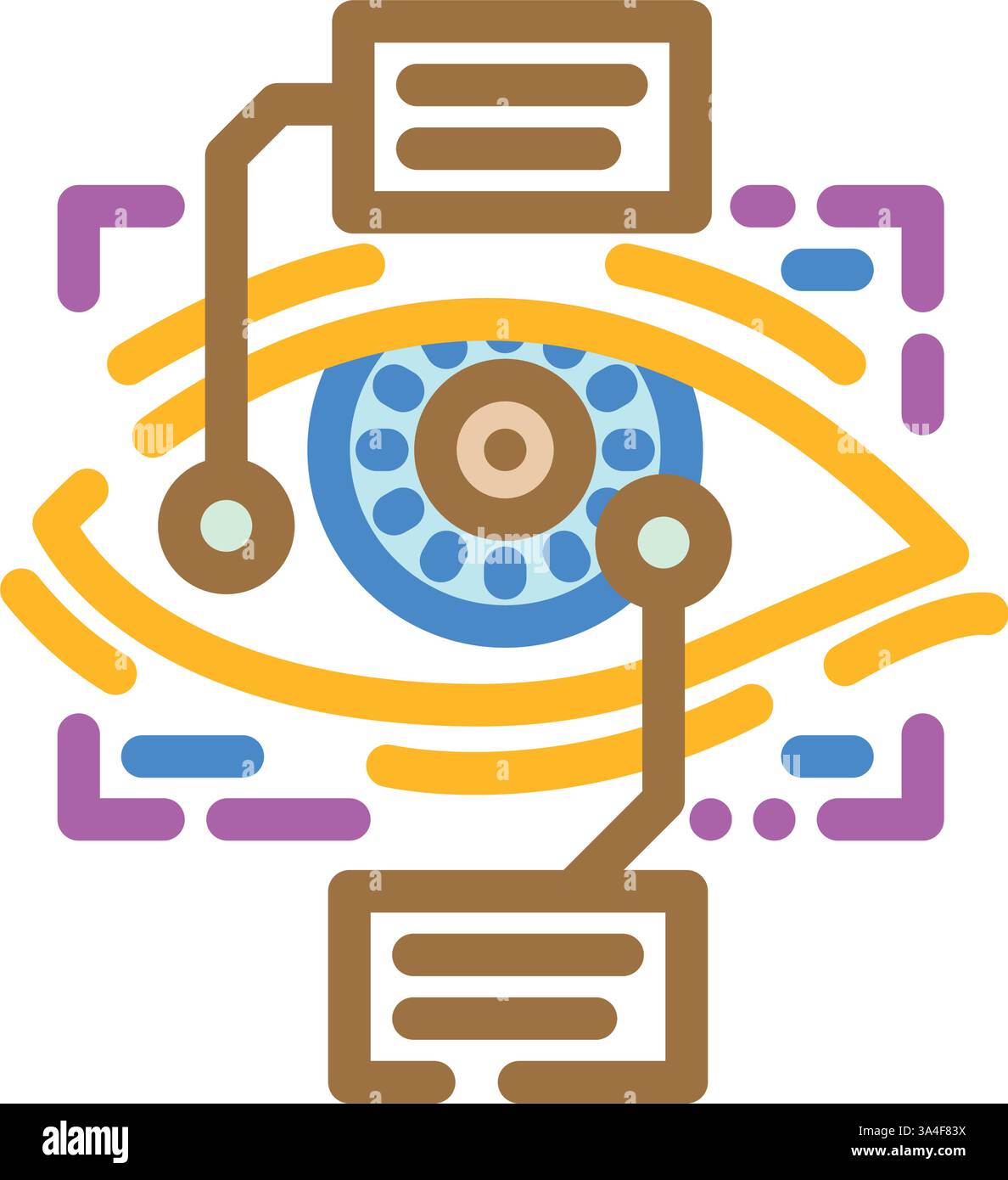 Eye Scanning Deep Learning Color Icon Vector Illustration Stock Vector Image And Art Alamy