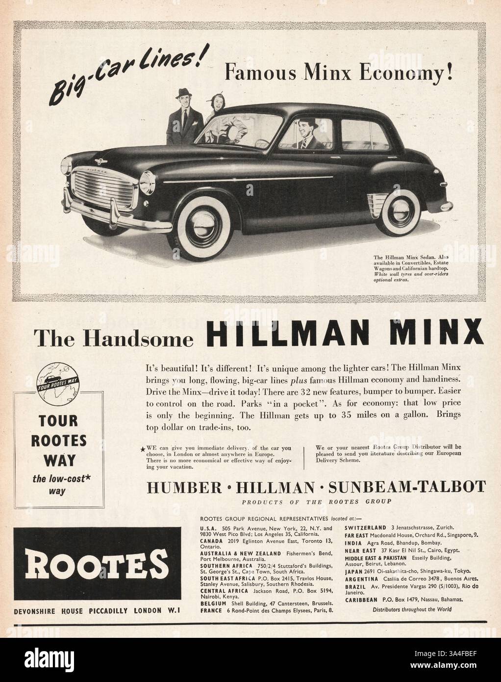 1953 uk magazine hillman minx car advert hi-res stock photography and ...