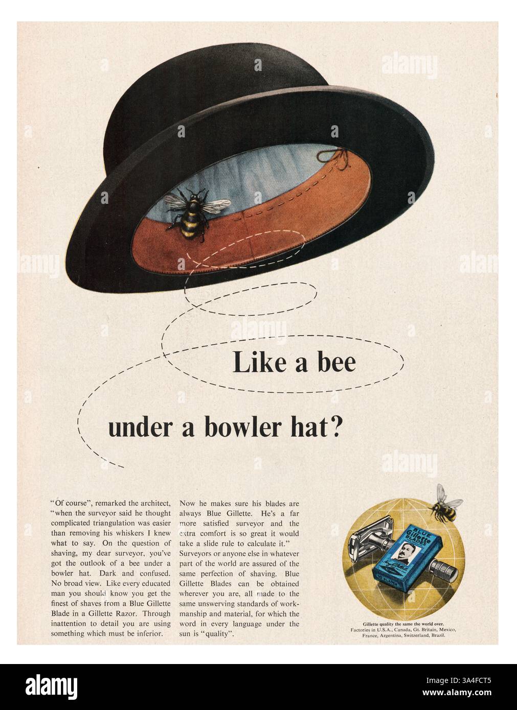 1953 U.S. Magazine Gillette Advert Stock Photo - Alamy