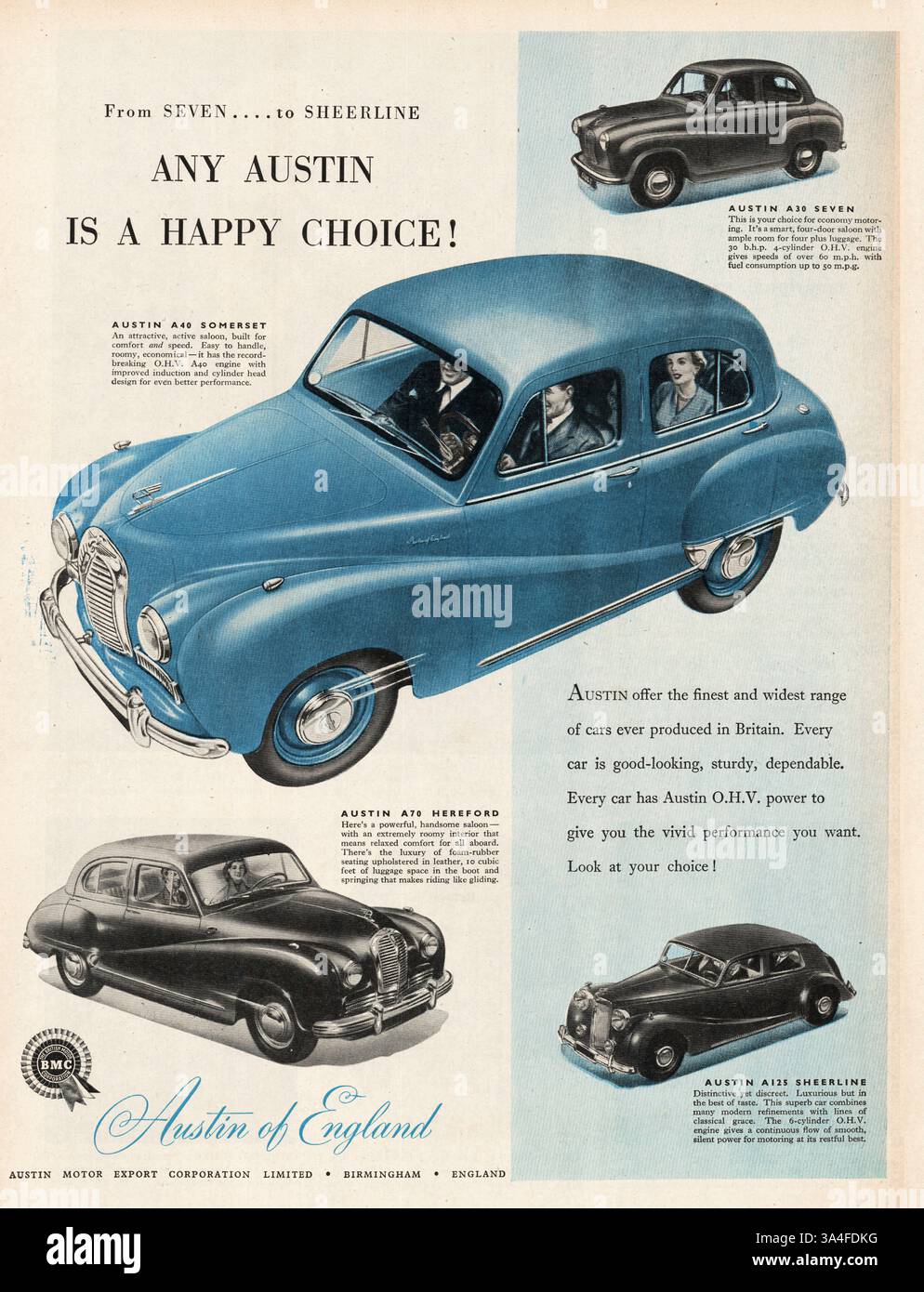 1953 u s magazine austin car advert hi-res stock photography and images ...