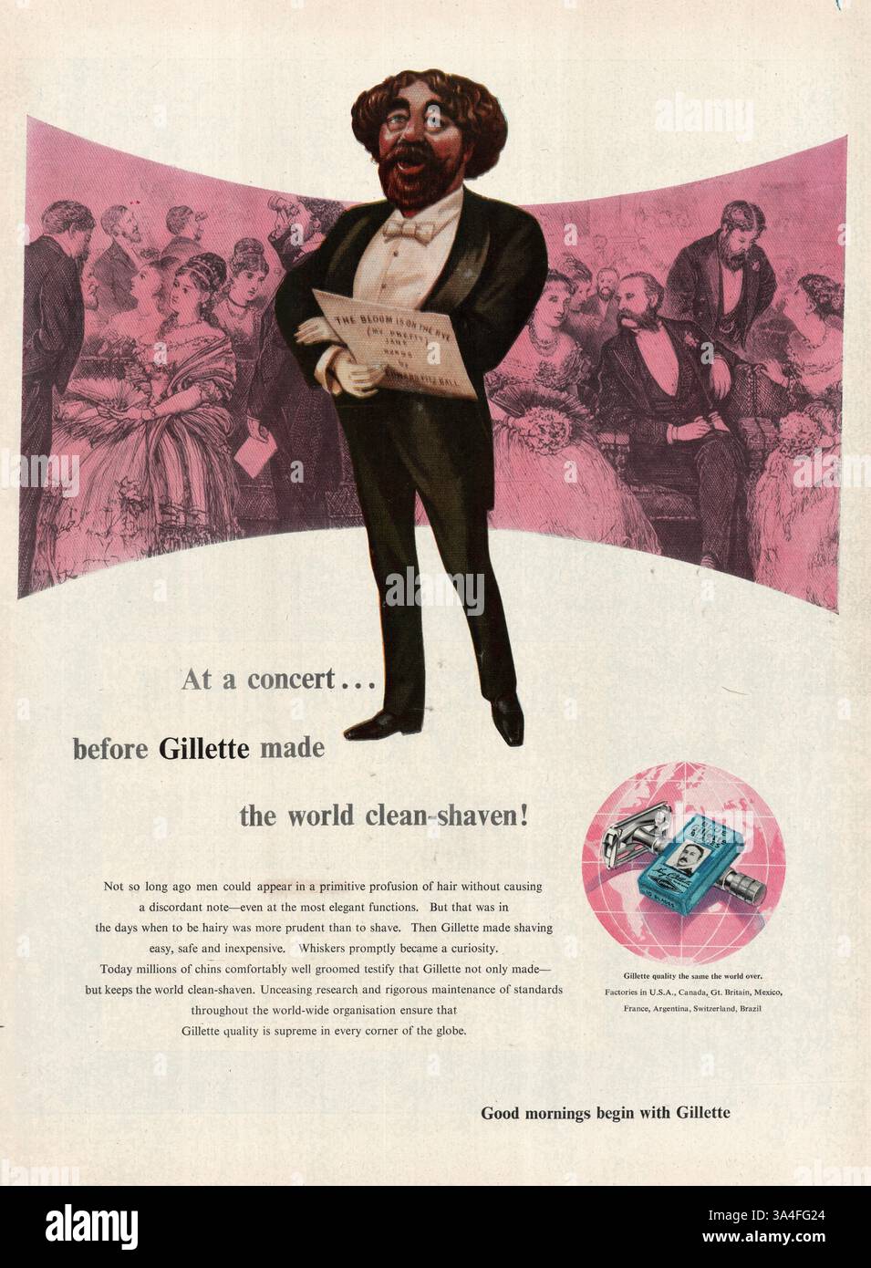 1953 U.S. Magazine Gillette Advert Stock Photo - Alamy