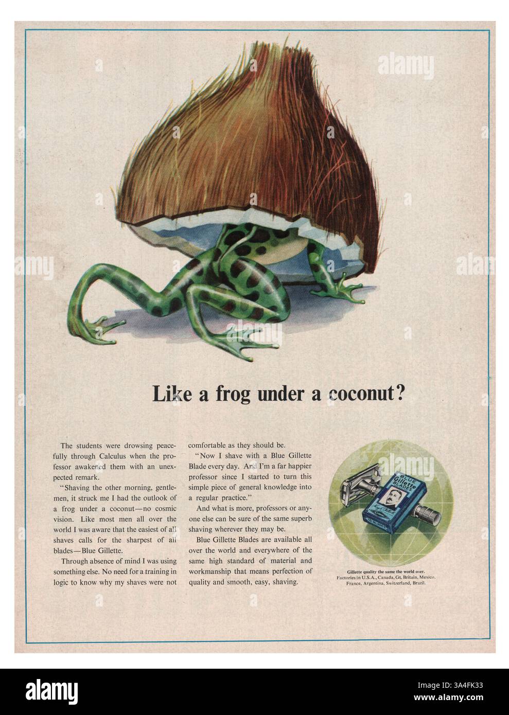 1953 U.S. Magazine Gillette Advert Stock Photo - Alamy