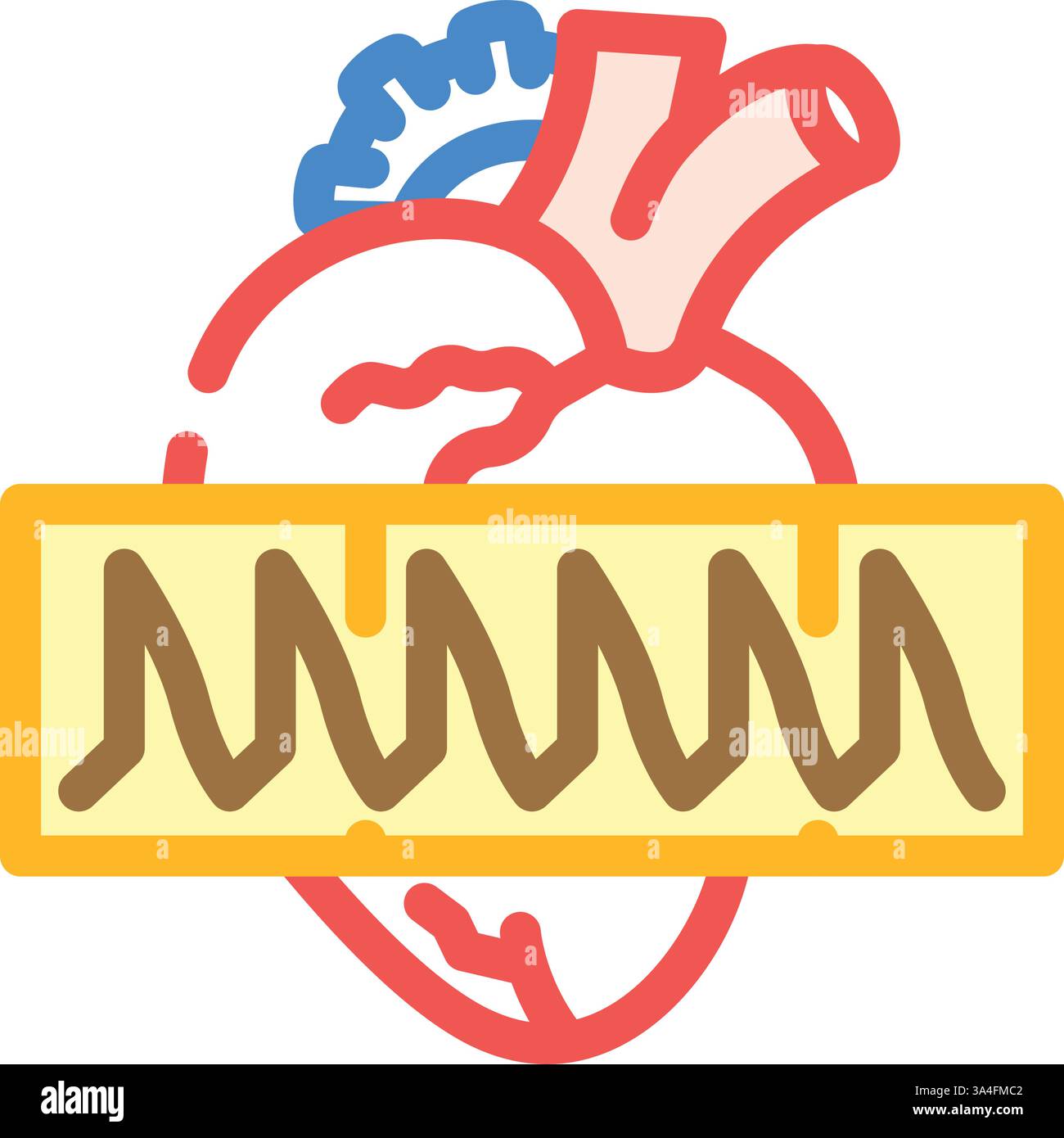 ventricular tachycardia cardiology color icon vector illustration Stock ...
