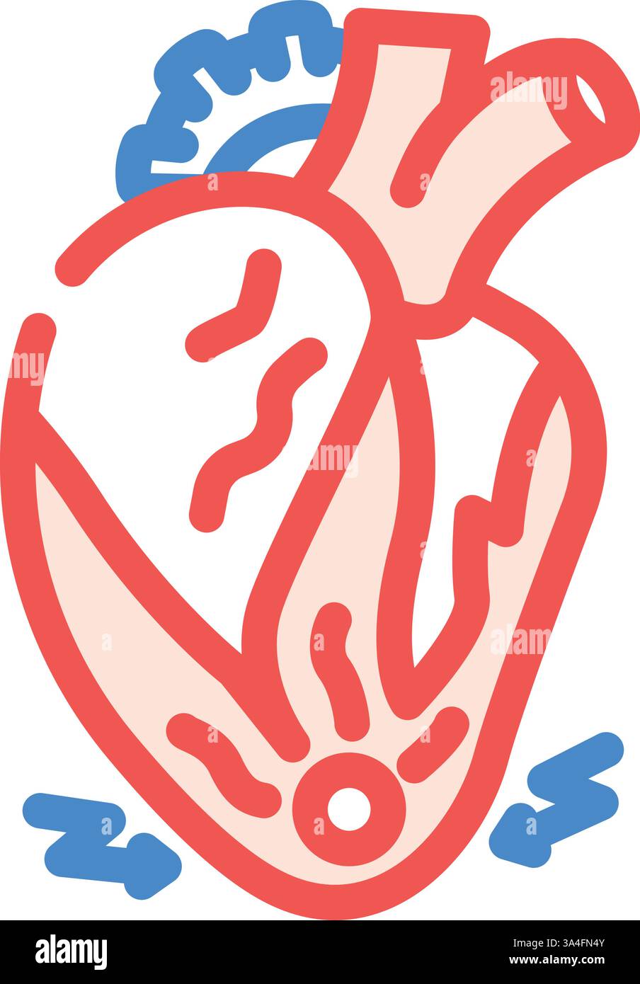 heart failure cardiology disease color icon vector illustration Stock ...