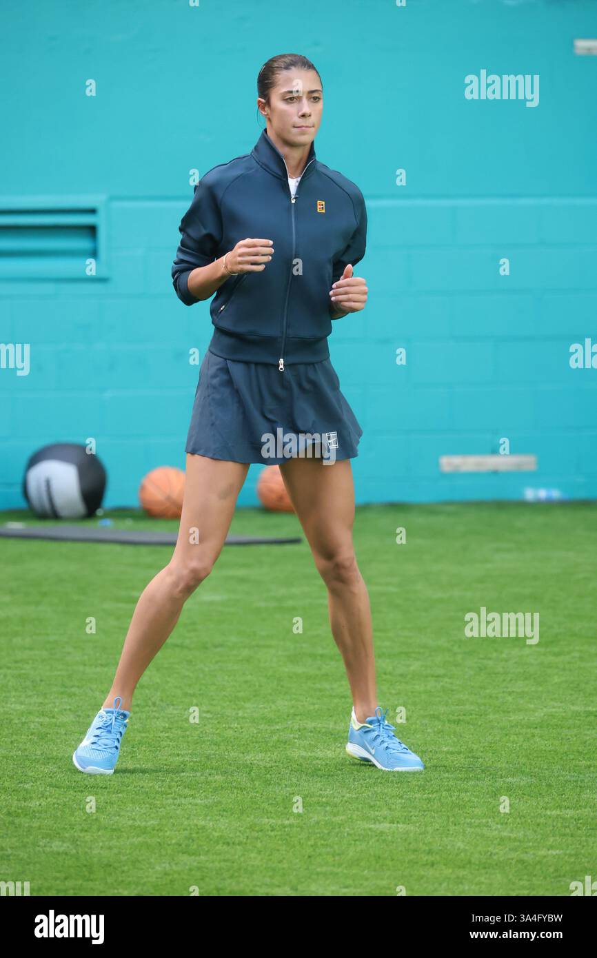 MIAMI GARDENS, FLORIDA - MARCH 18: Olga Danilovi? on Day 1 of the Miami Open at Hard Rock ...