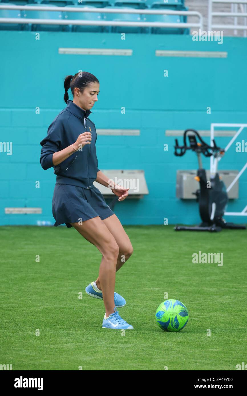 MIAMI GARDENS, FLORIDA - MARCH 18: Olga Danilovi? on Day 1 of the Miami ...