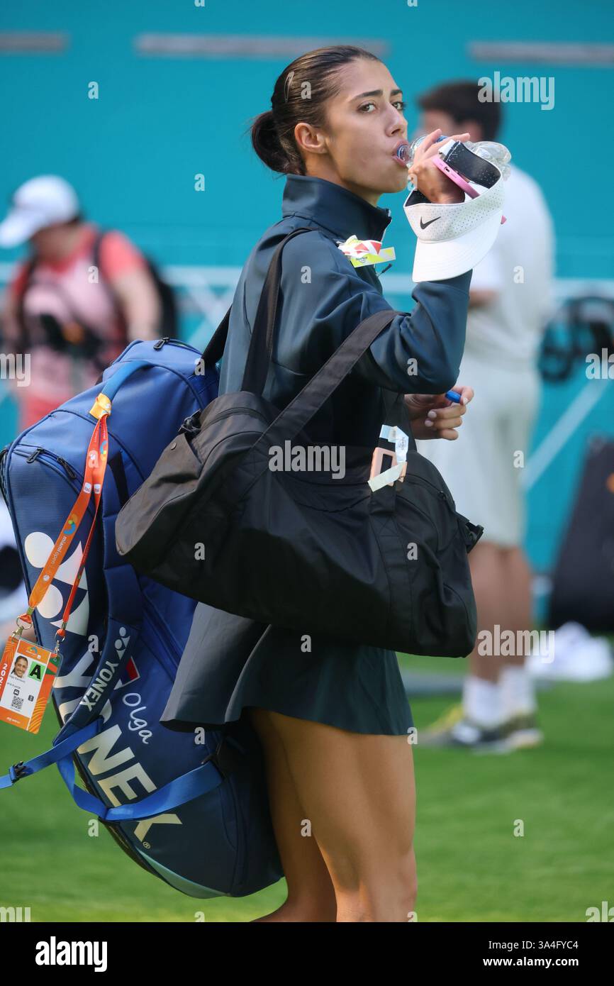 MIAMI GARDENS, FLORIDA - MARCH 18: Olga Danilovi? on Day 1 of the Miami Open at Hard Rock ...