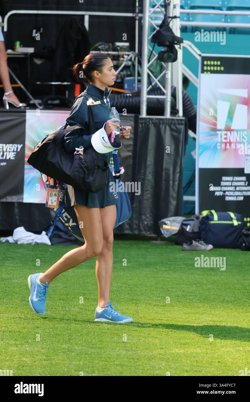 MIAMI GARDENS, FLORIDA - MARCH 18: Olga Danilovi? on Day 1 of the Miami Open at Hard Rock ...