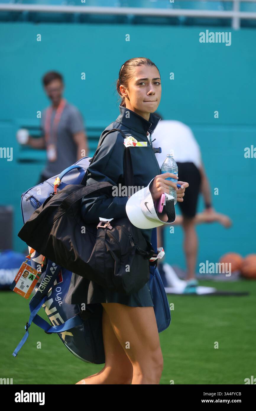 MIAMI GARDENS, FLORIDA - MARCH 18: Olga Danilovi? on Day 1 of the Miami Open at Hard Rock ...