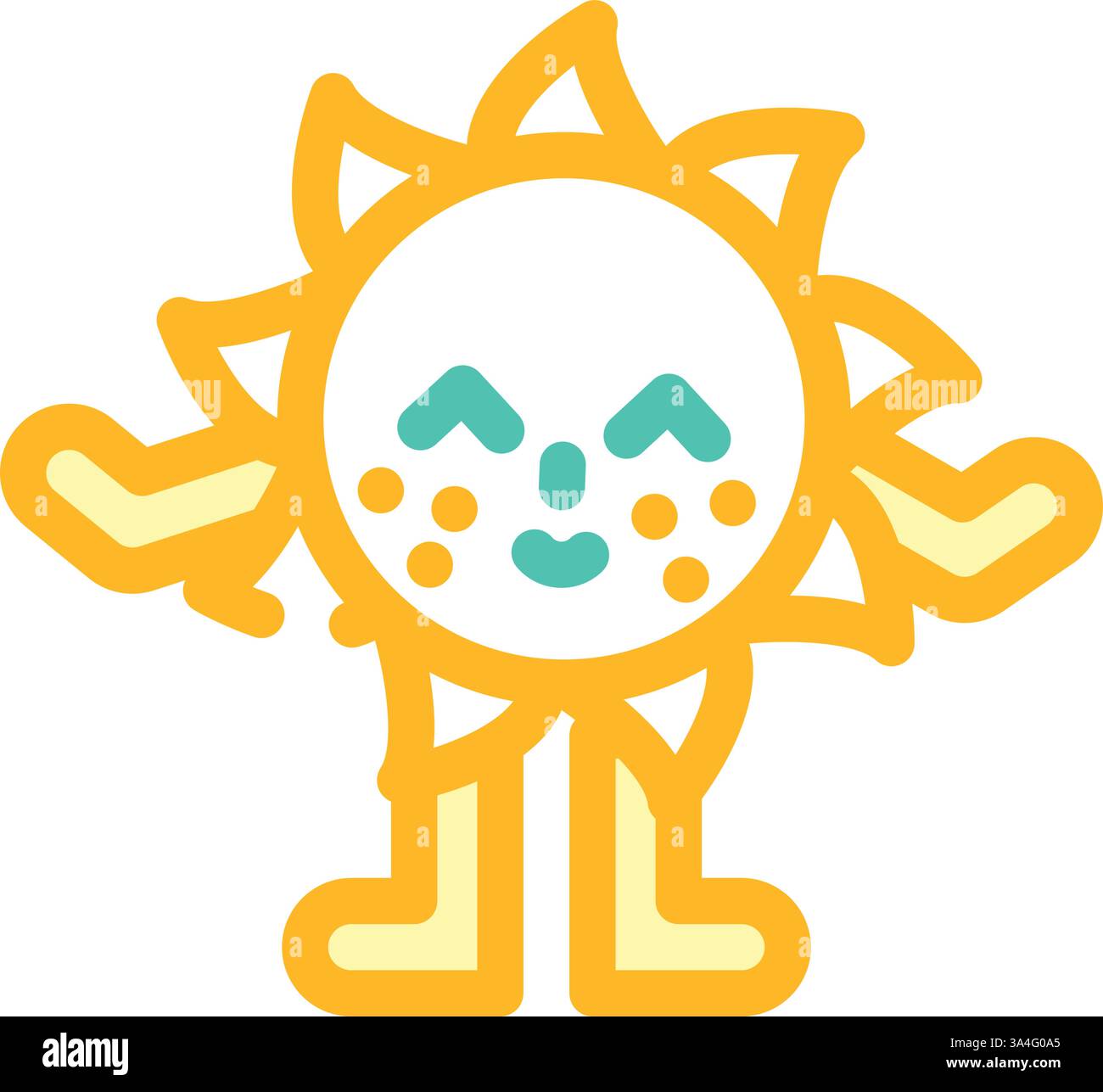 arms legs cute sun character color icon vector illustration Stock ...