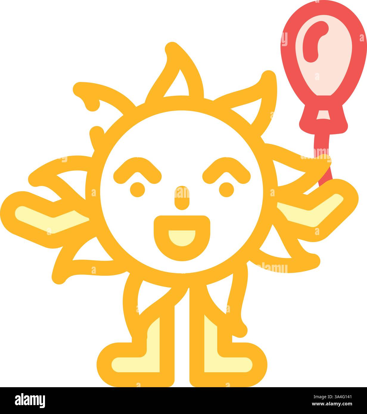 shy cute sun character color icon vector illustration Stock Vector ...