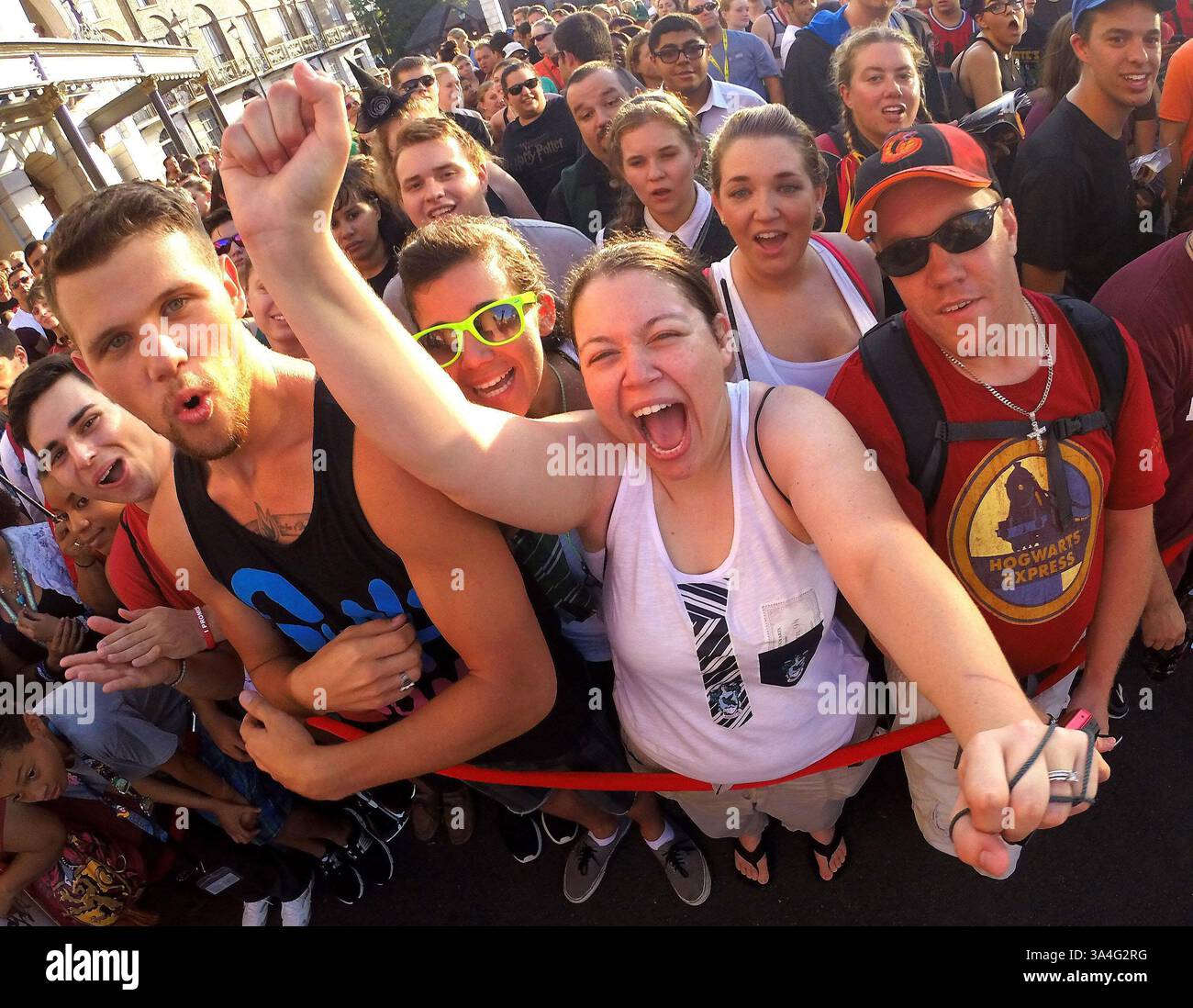 July 8, 2014 - Orlando, Florida, U.S. - Cheering fans prepare to rush ...
