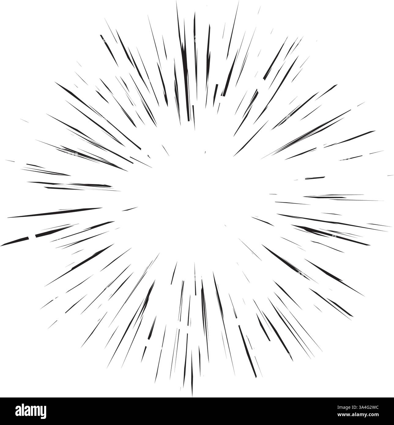 Comic speed lines effect. Manga radial explosion background. Vector ...