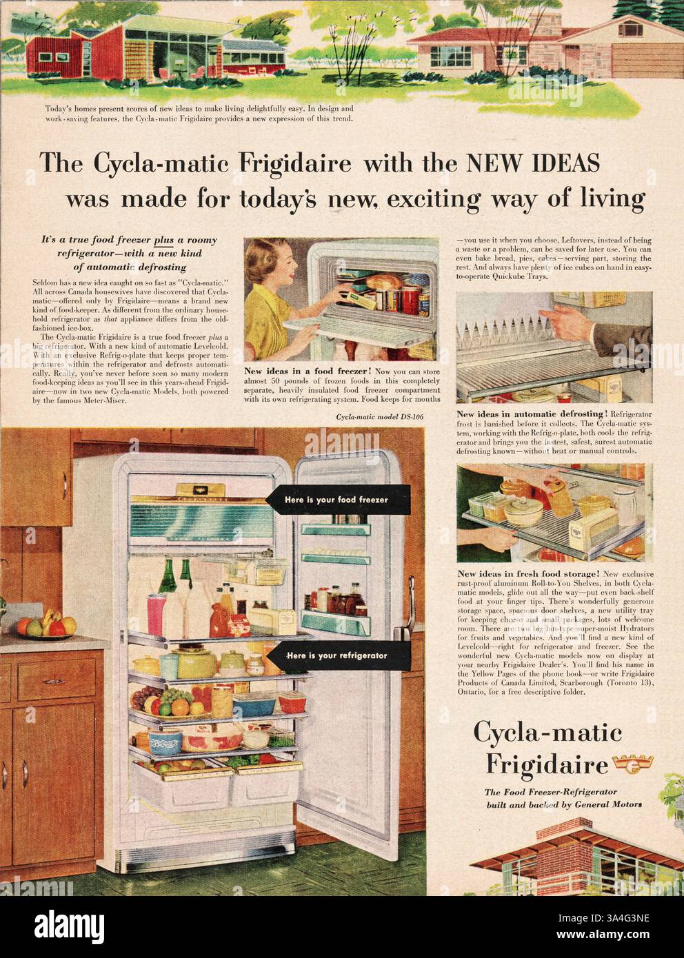 1953 U.S. Magazine Frigidaire Refrigerator Advert Stock Photo - Alamy
