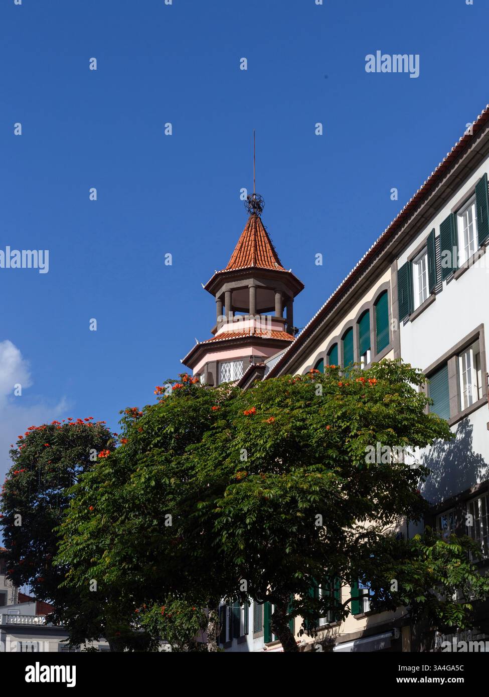 FUNCHAL, MADEIRA - FEBRUARY 10, 2025: Exterior view of ornate modern ...