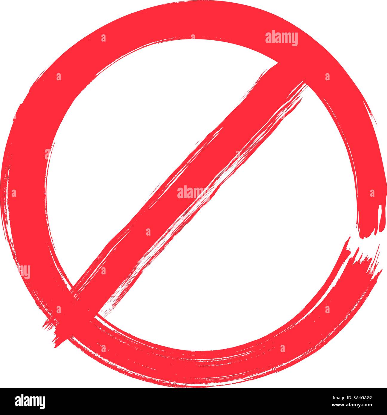 Hand drawn brush paint forbidden vintage grunge style red stop sign ...