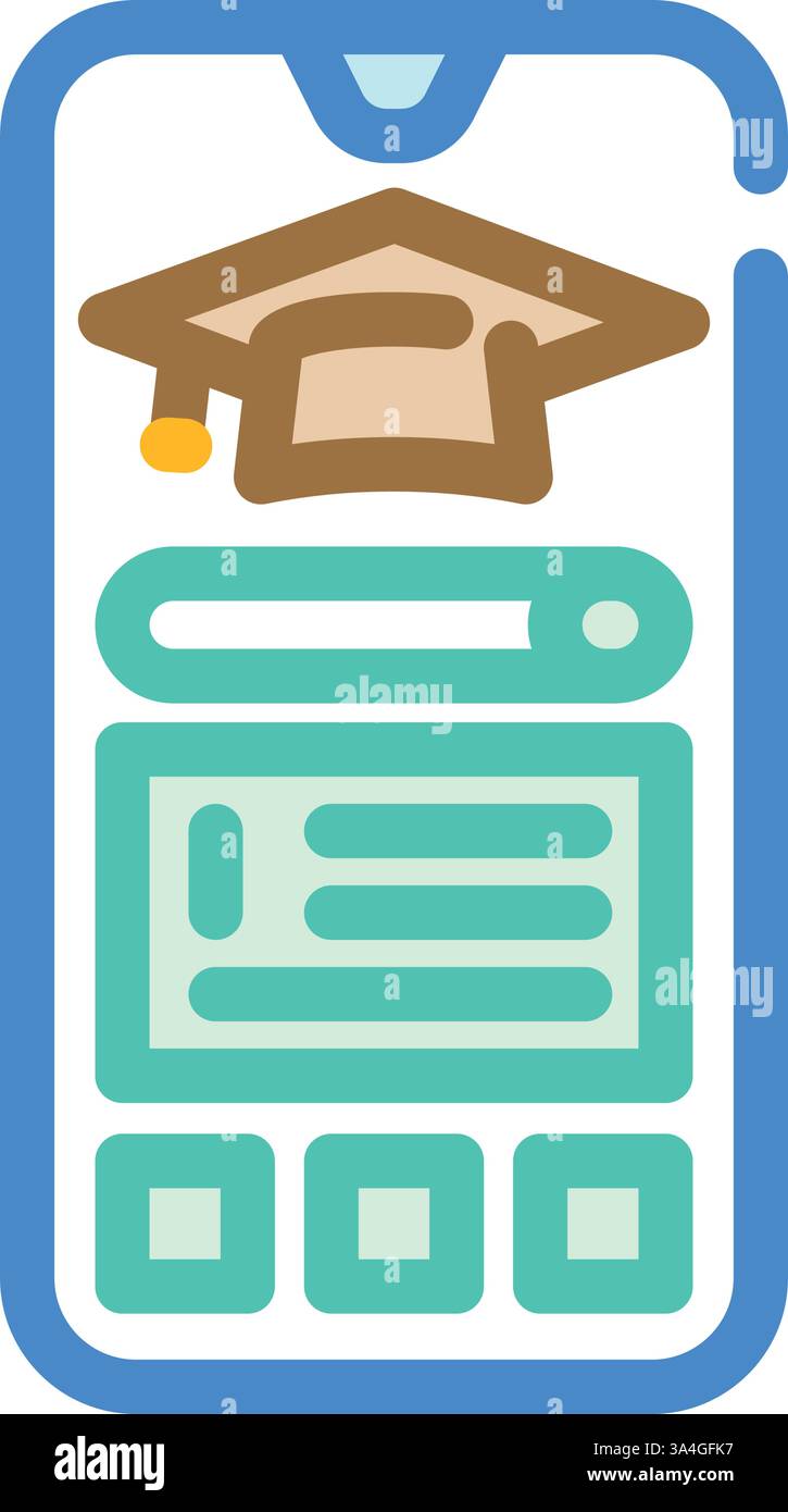 elearning app education platform color icon vector illustration Stock ...