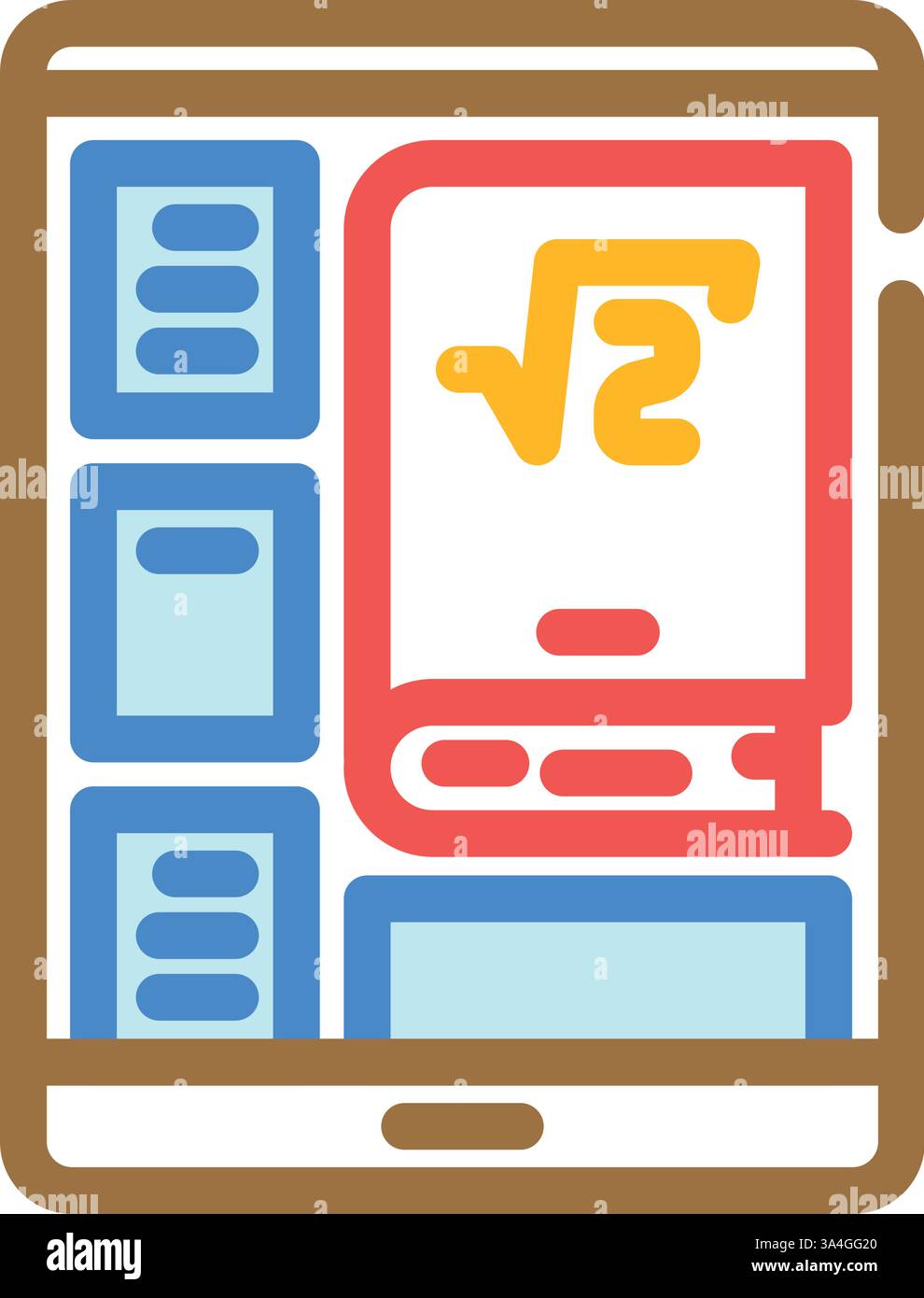 digital textbook education platform color icon vector illustration ...