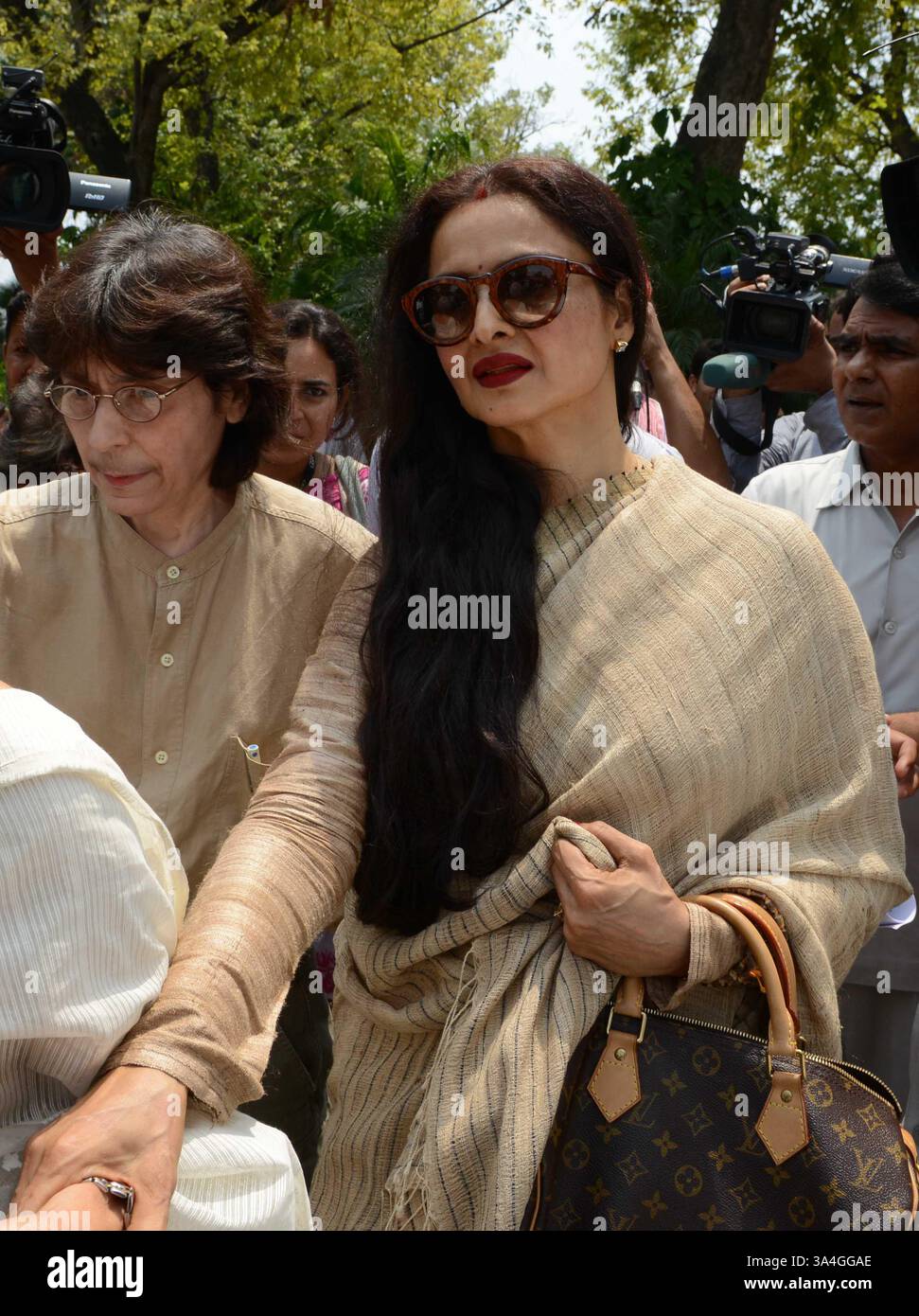 NEW DELHI,INDIA â€“ AUGUST 12: Actress and Rajya Sabha member Rekha at ...
