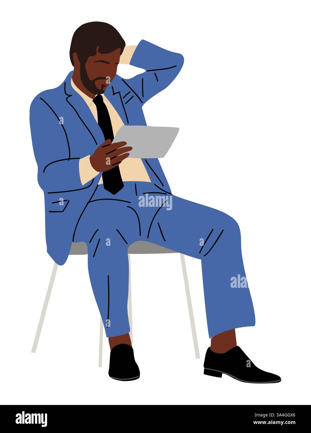 Meeting tablet thinking business Stock Vector Images - Alamy