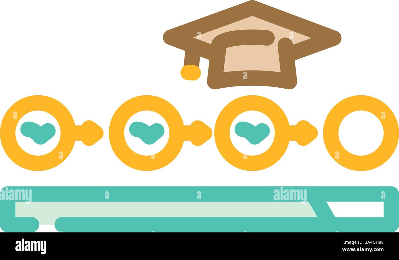 course progress bar education platform color icon vector illustration ...