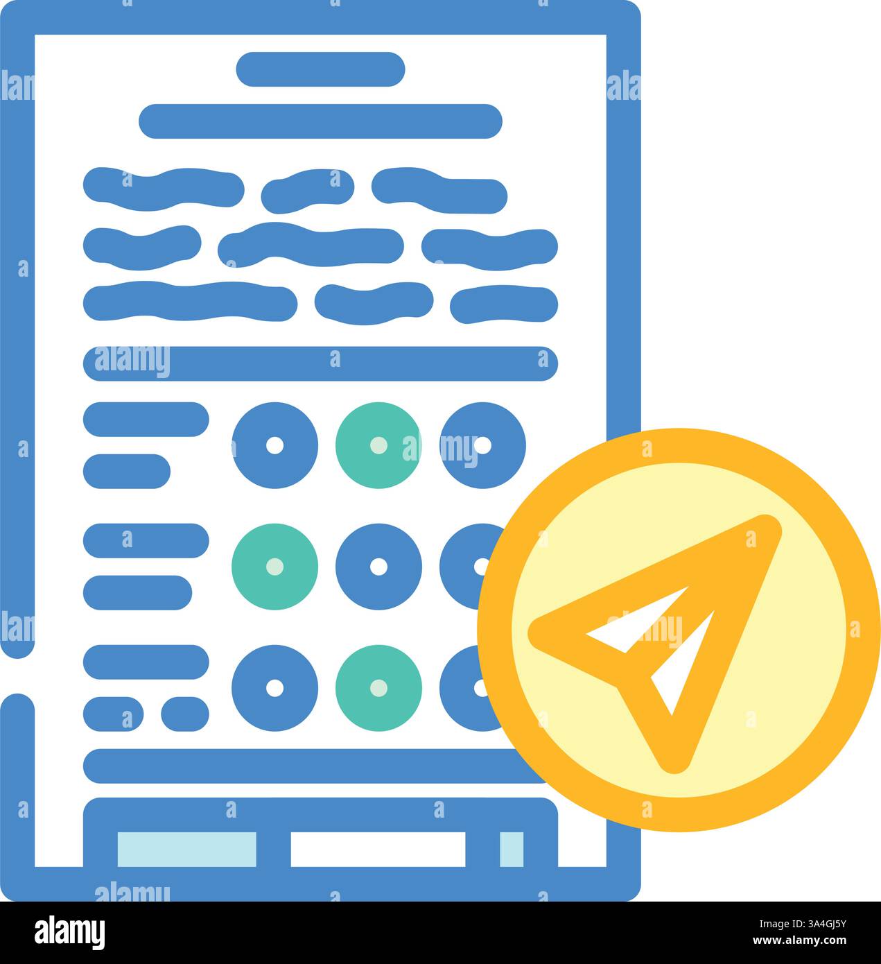 assignment submission education platform color icon vector illustration ...