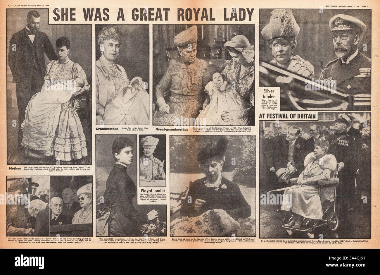 1953 daily record death of queen mary hi-res stock photography and ...