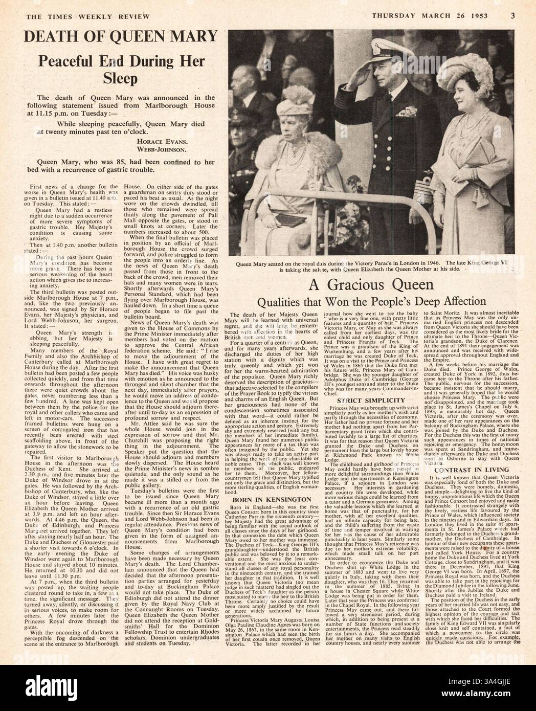 1953 times weekly death of queen mary hi-res stock photography and ...