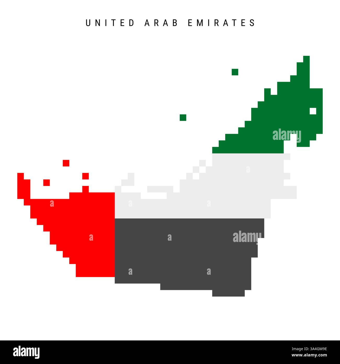 United Arab Emirates pixel flag map icon. 8 bit pixel art UAE map ...