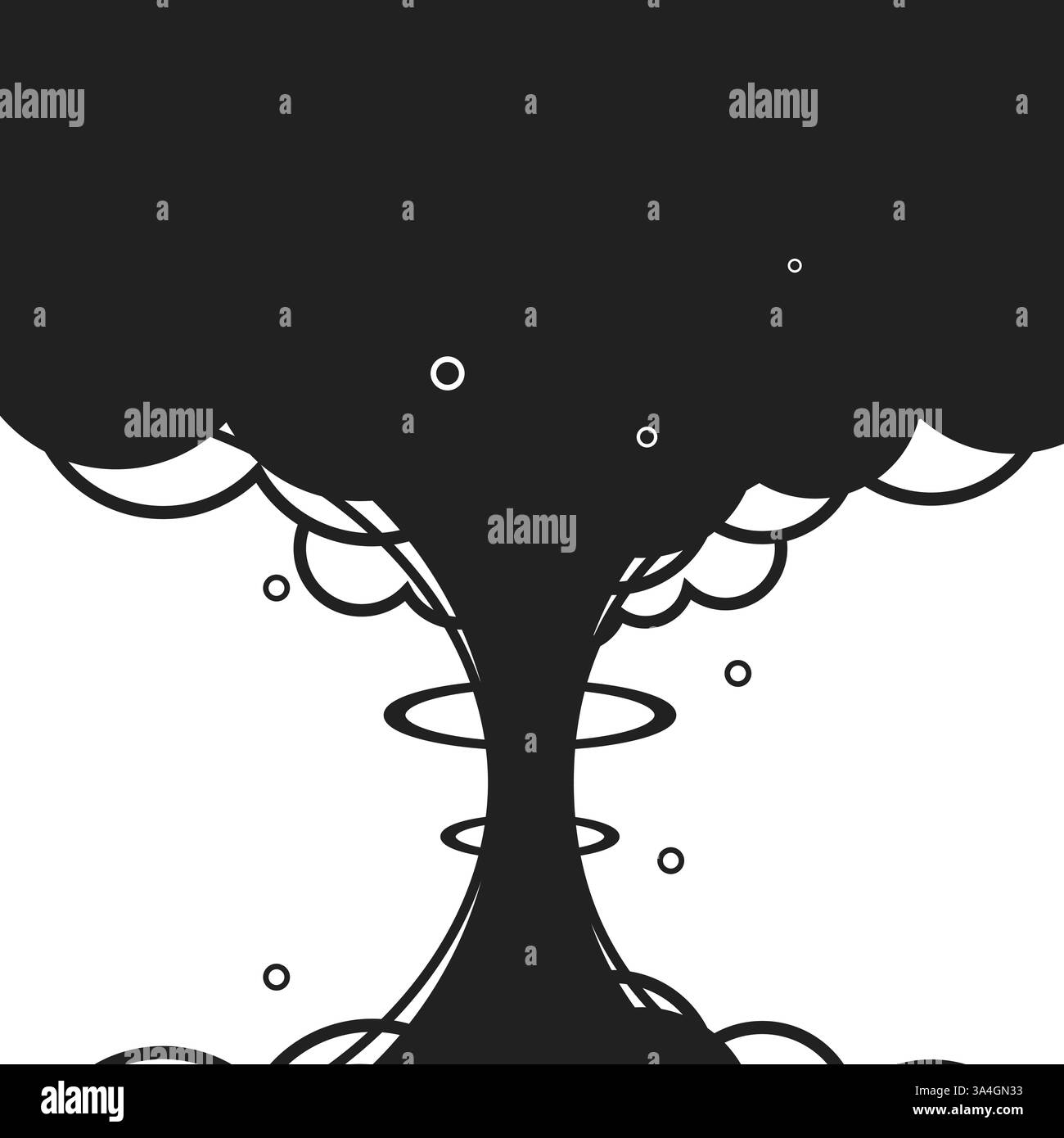 Nuclear explosion silhouette. Atomic bomb test. Anti-war background ...