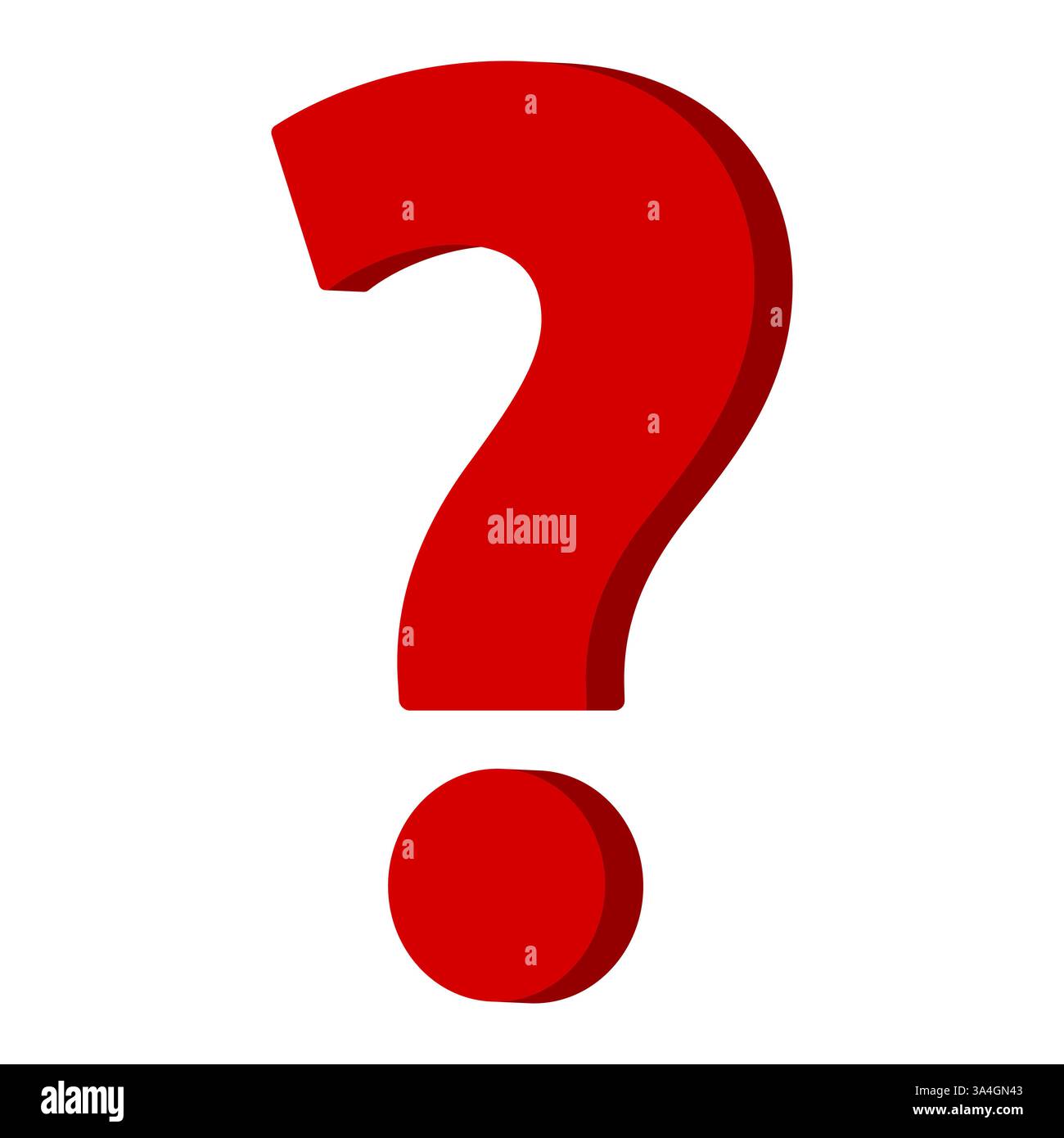Big red question mark. FAQ symbol. 3D realistic illustration isolated ...
