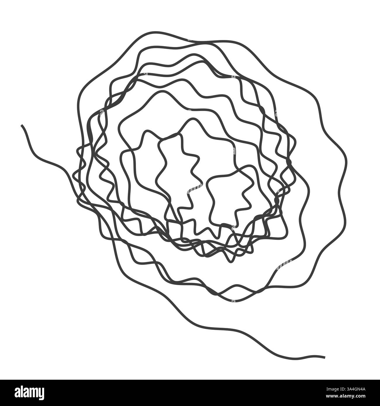 Tangled ball scribble texture. Flat illustration isolated on white ...