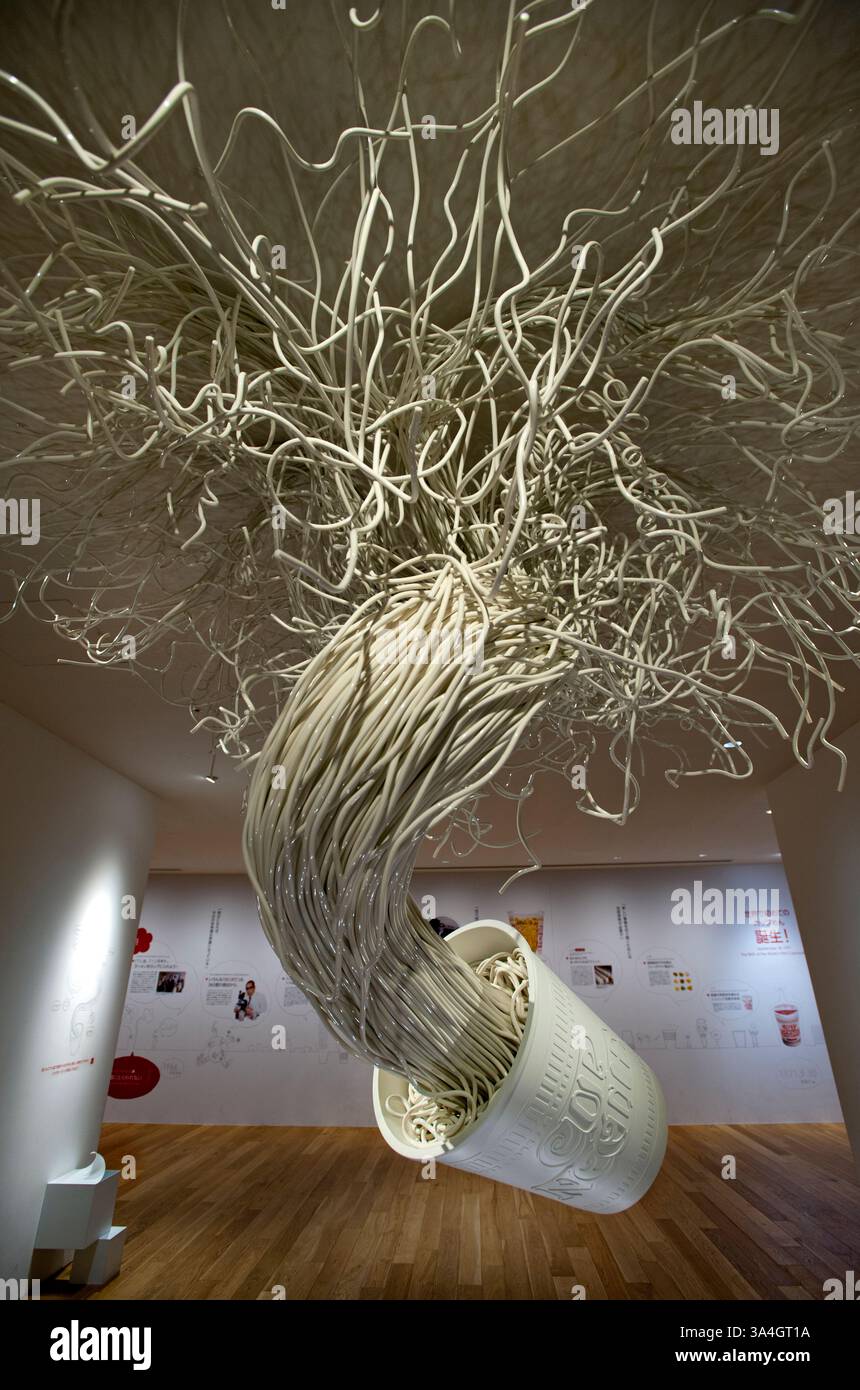 Cup noodle art sculpture exhibit in the Creative Thinking Box room at ...