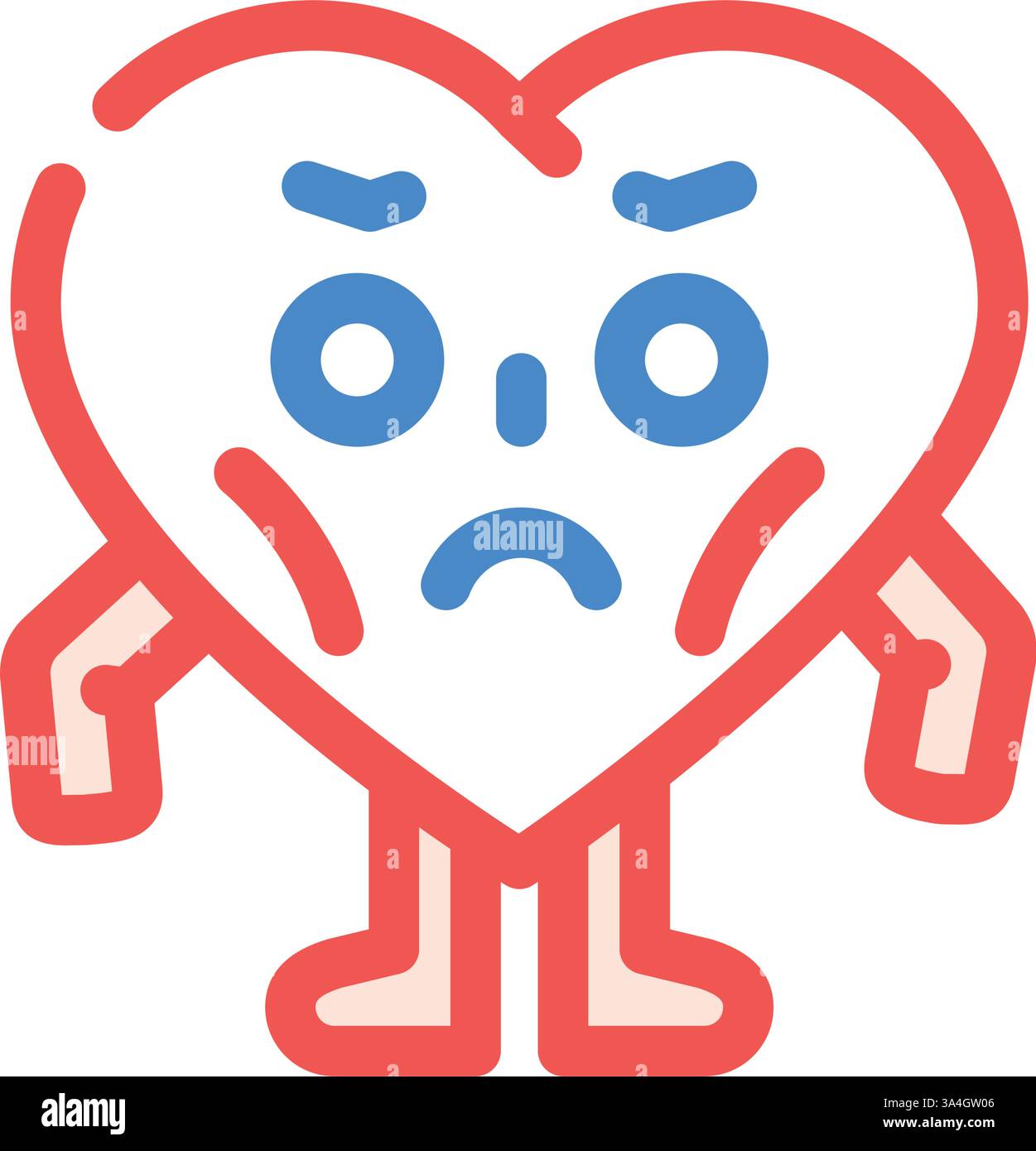 heart character sad emotions color icon vector illustration Stock ...