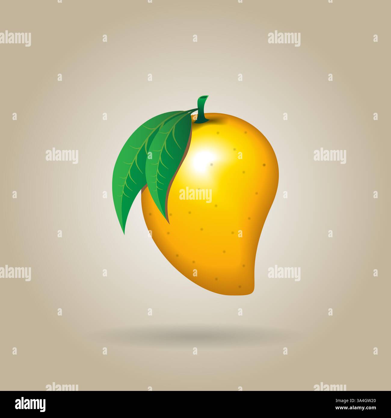 Mango fruit on light brown gradient background Stock Vector Image & Art ...