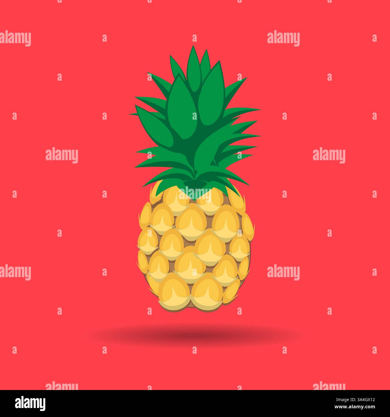 pineapple fruit contour abstract seamless pattern on pink background for wallpaper, pattern, web ...