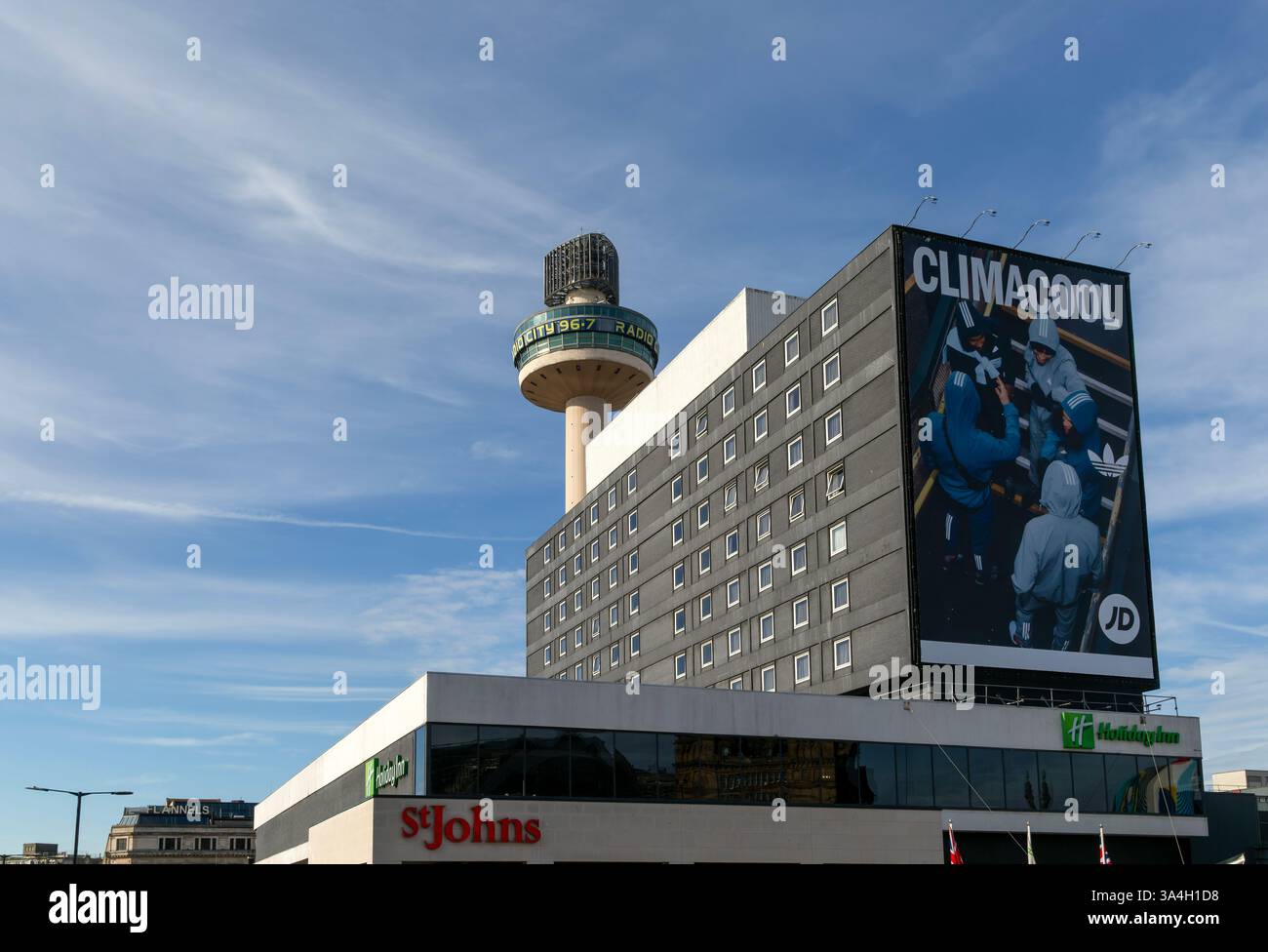 St Johns Tower, shopping centre, Holiday Inn hotel buildings from Lime ...