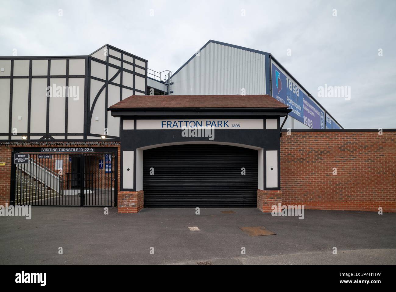 Milton end entrance to Fratton park, the stadium of Portsmouth football ...